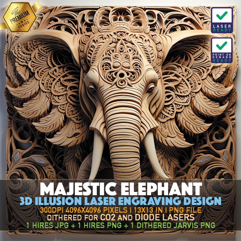 Laser Engraving File 3D Illusion PNG Lightburn File PNG Engraving ...