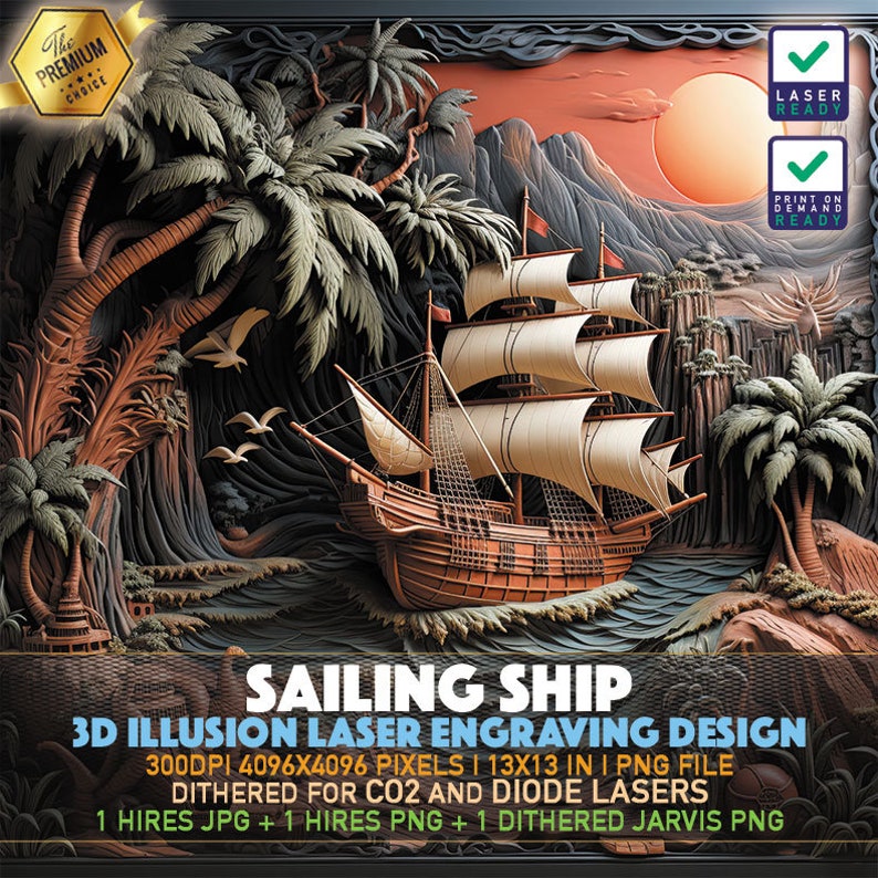 Laser Engraving File | 3D Illusion PNG | Lightburn File | PNG Engraving ...