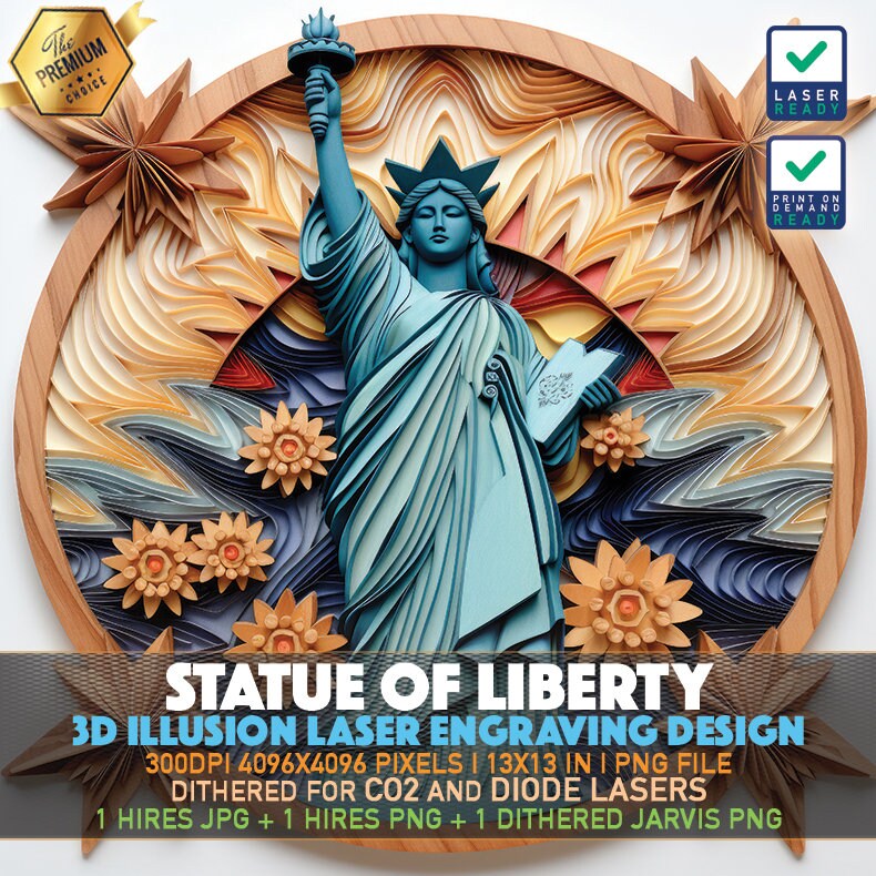 Laser Engraving File 3D Illusion PNG Lightburn File PNG Engraving ...