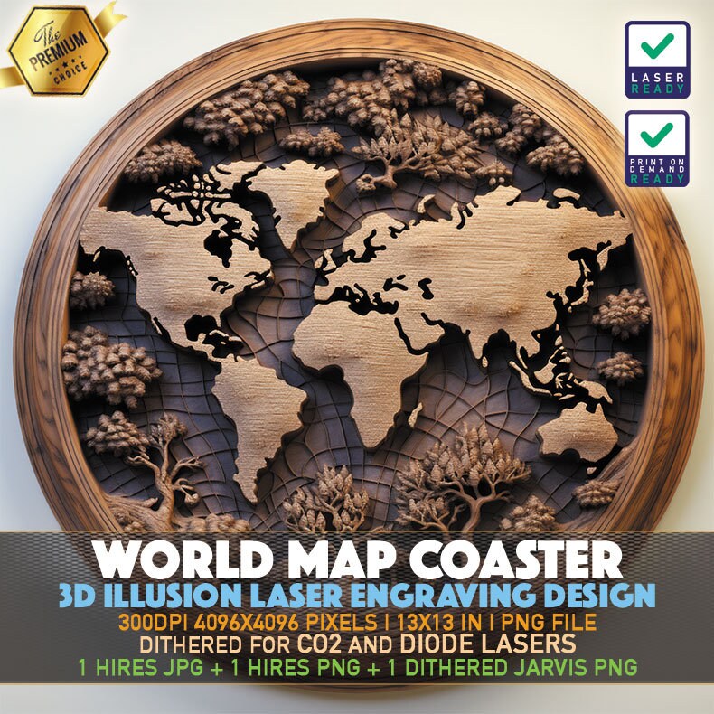 Laser Engraving File 3D Illusion PNG Lightburn File PNG - Etsy