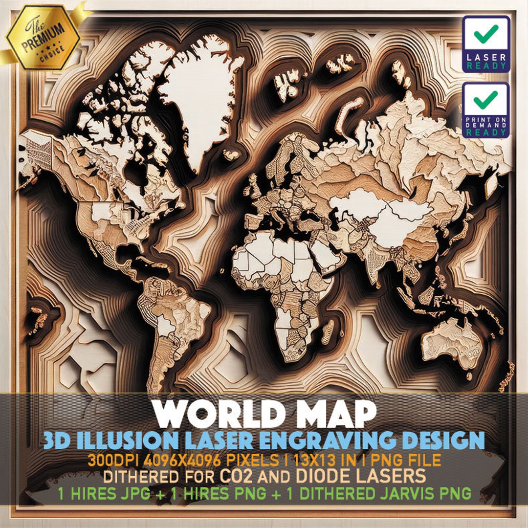 Laser Engraving File | 3D Illusion PNG | Lightburn File | PNG Engraving ...