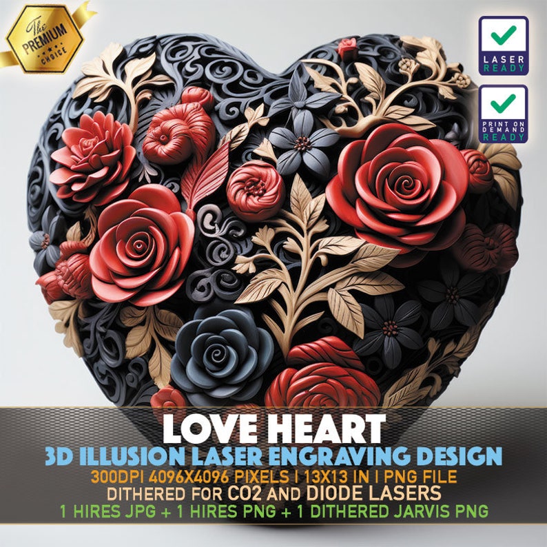 Laser Engraving File 3D Illusion PNG Lightburn File PNG - Etsy