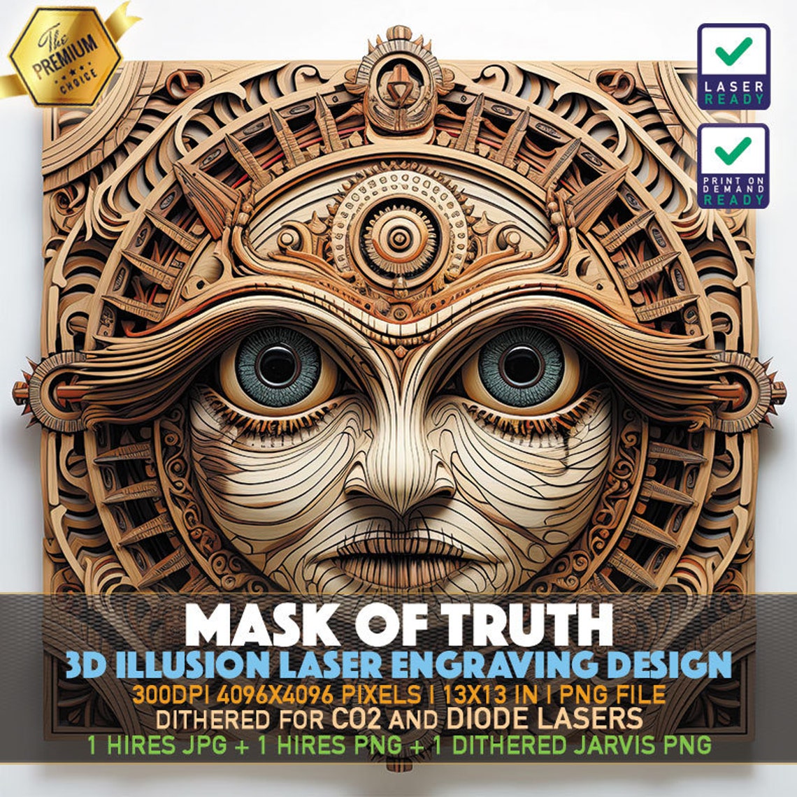 Laser Engraving File | 3D Illusion PNG | Lightburn File | PNG Engraving | Glowforge | Xtool ...