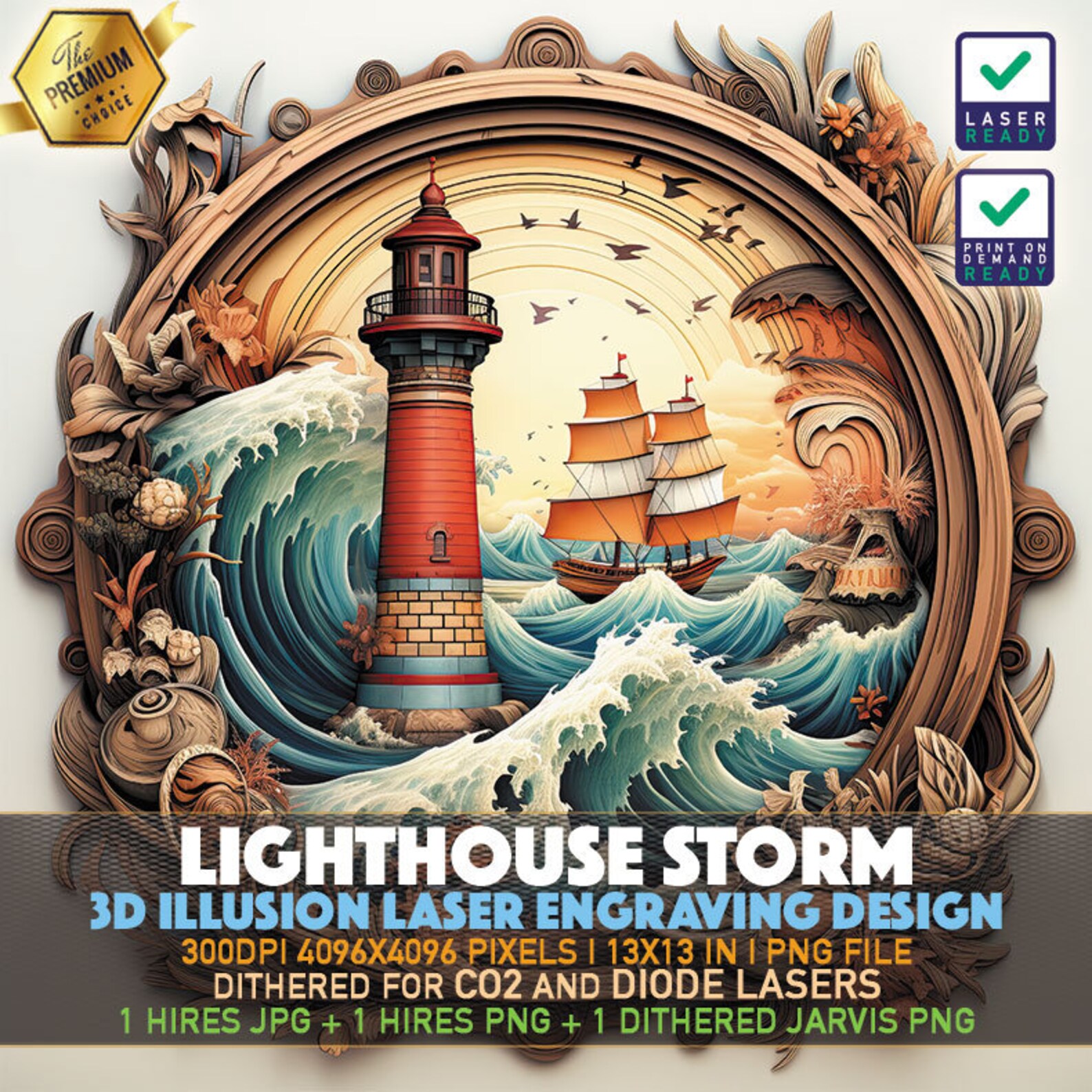 Laser Engraving File | 3D Illusion PNG | Lightburn File | PNG Engraving ...