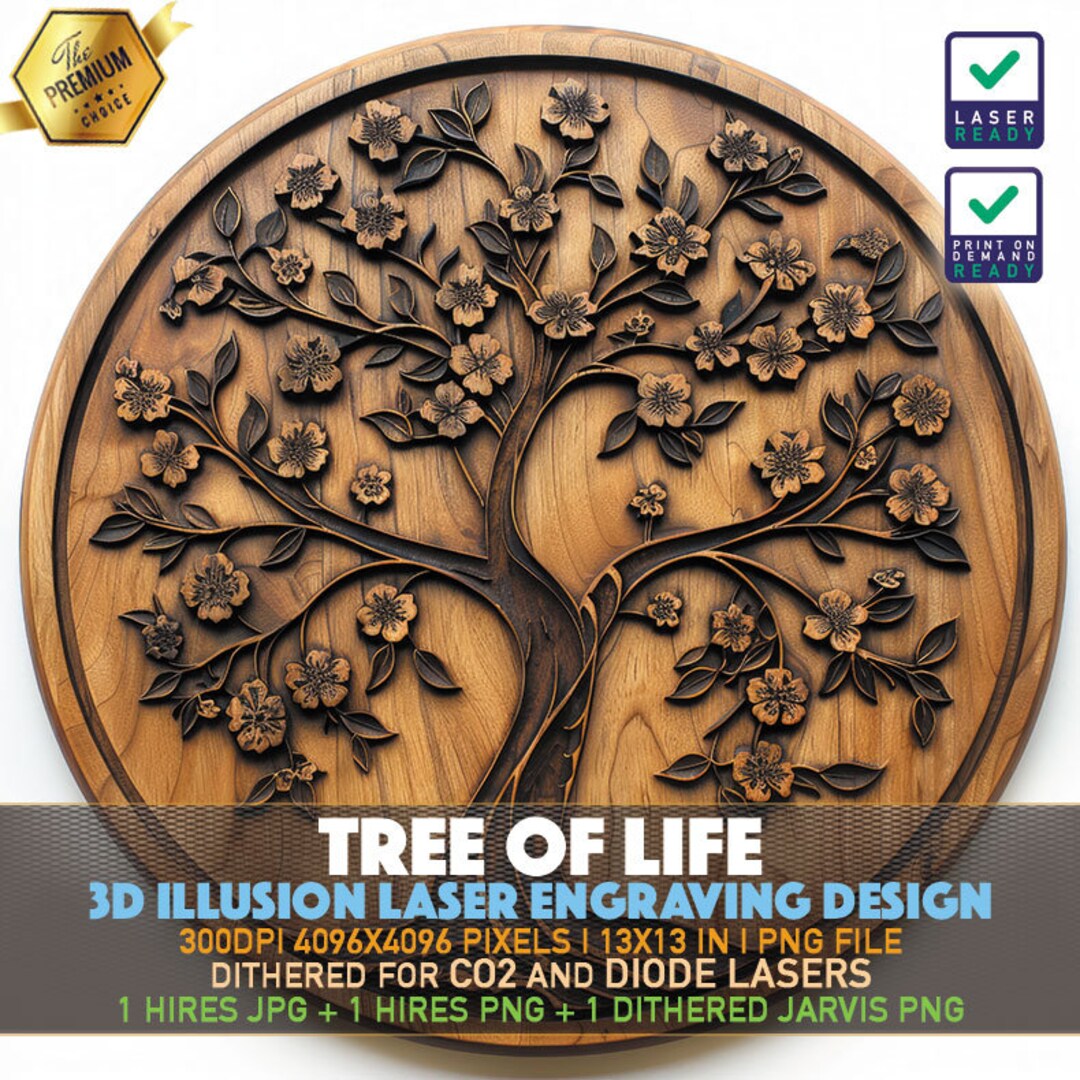 Tree of Life | Family Tree of Life | Laser Engraving File | 3D Illusion ...