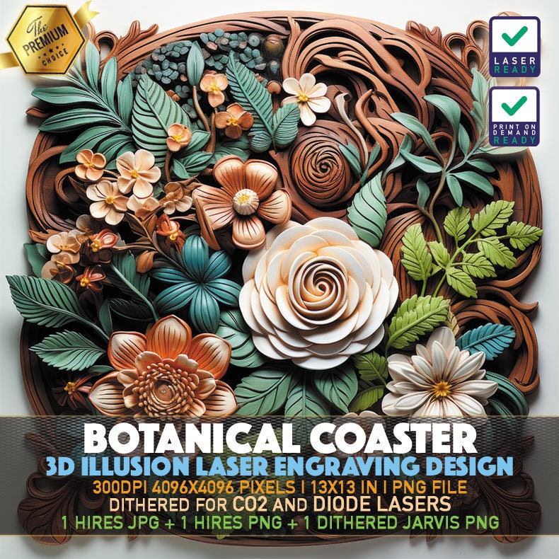 Laser Engraving File 3D Illusion PNG Lightburn File PNG - Etsy