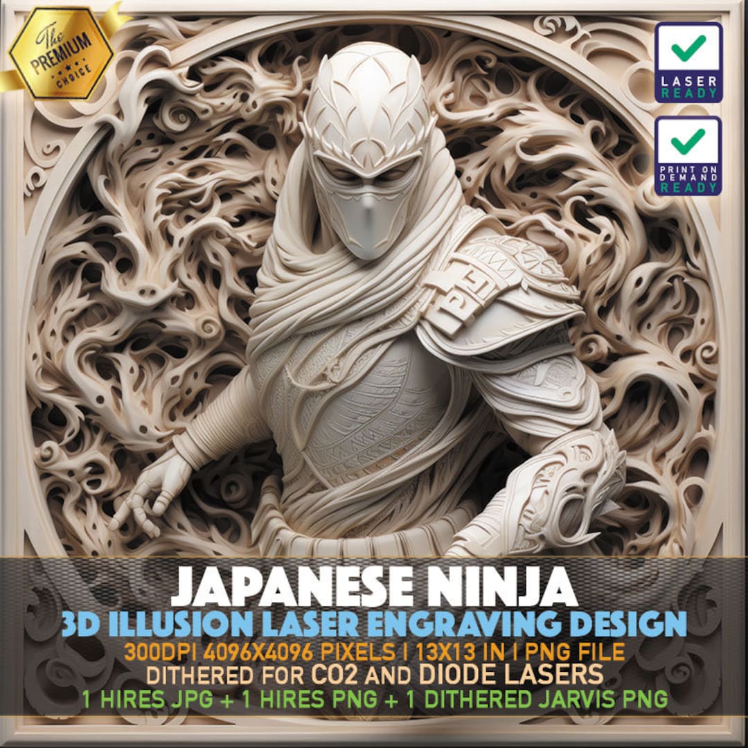 Japanese Ninja Art | Japanese Shinobi | Laser Engraving File | 3D ...
