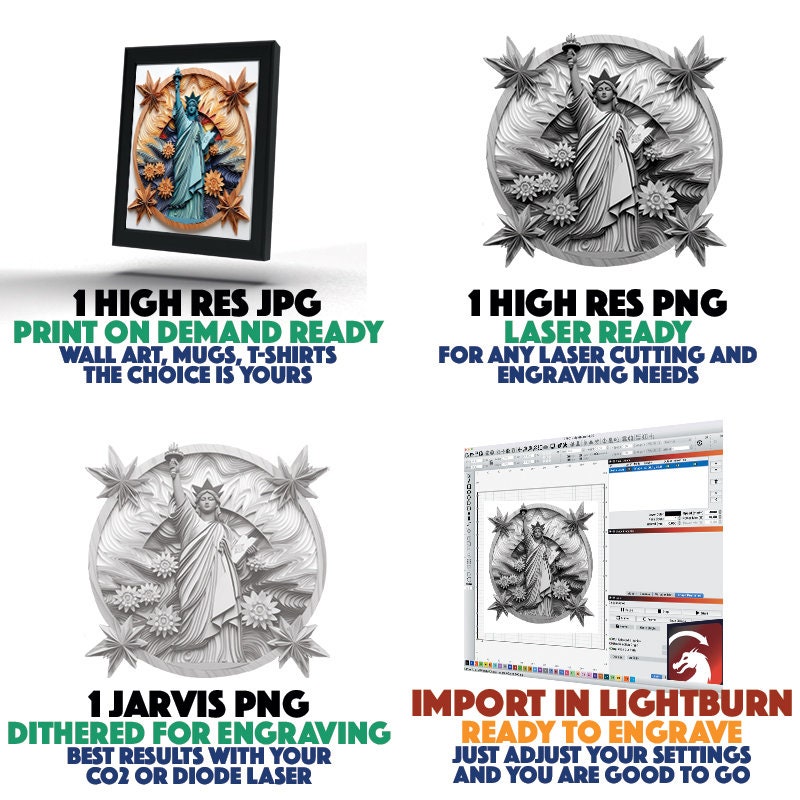 Laser Engraving File 3D Illusion PNG Lightburn File PNG Engraving ...