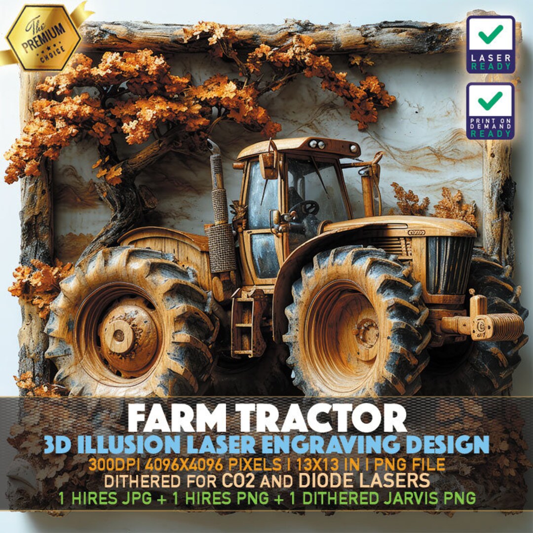 Farm Tractor | Farmland | Farmhouse | Laser Engraving File | 3D ...