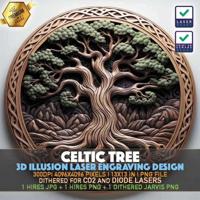Celtic Tree of Life Laser Engraving 3D Illusion (digital Download) - Etsy