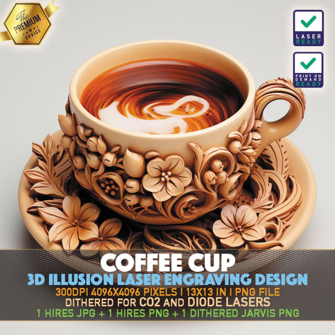 Coffee Cup | Coffee Brew | Coffee Time | Laser Engraving File | 3D ...