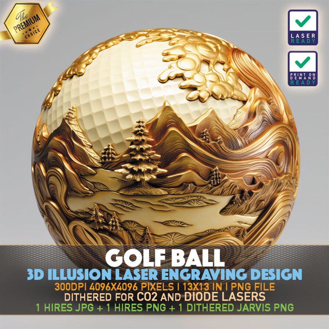 Golf Ball | Golf Adventure | Golf Club | Laser Engraving File | 3D ...