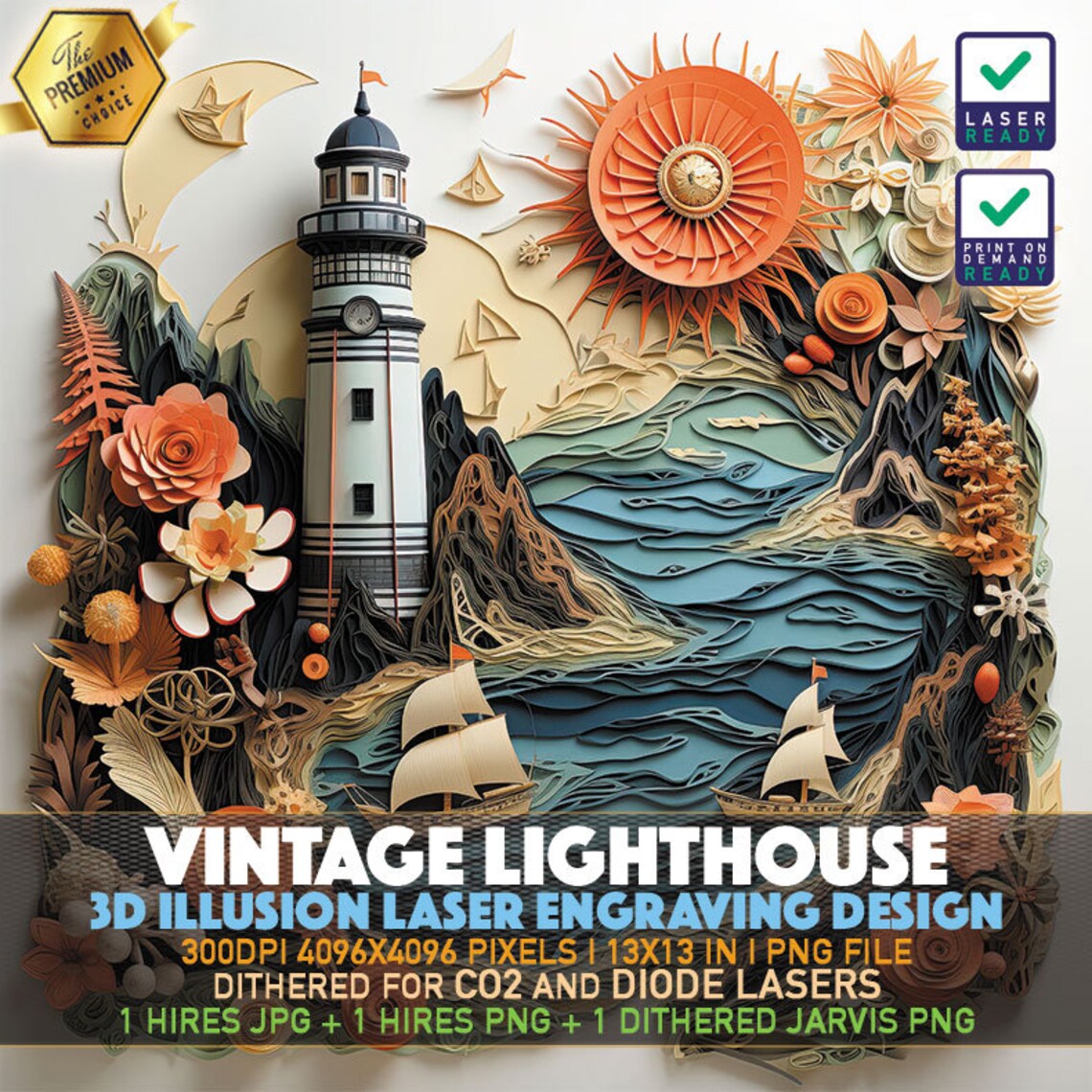 Laser Engraving File 3D Illusion PNG Lightburn File PNG Engraving ...