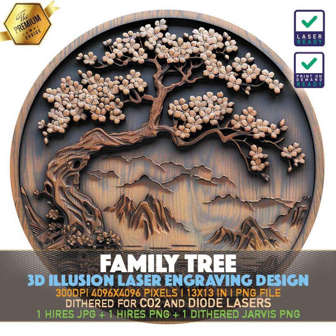 Family Tree | Family Bond | Family | Laser Engraving File | 3D Illusion ...