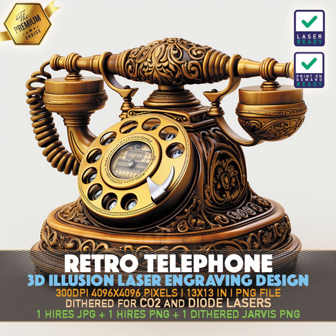 Retro Telephone | Vintage Telephone | Laser Engraving File | 3D ...
