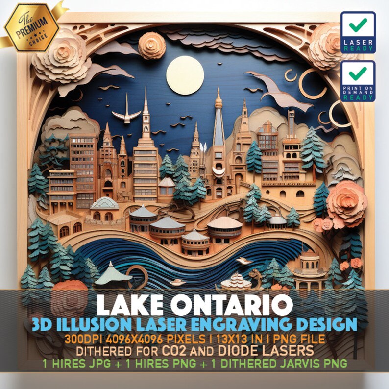 Laser Engraving File 3D Illusion PNG Lightburn File PNG - Etsy