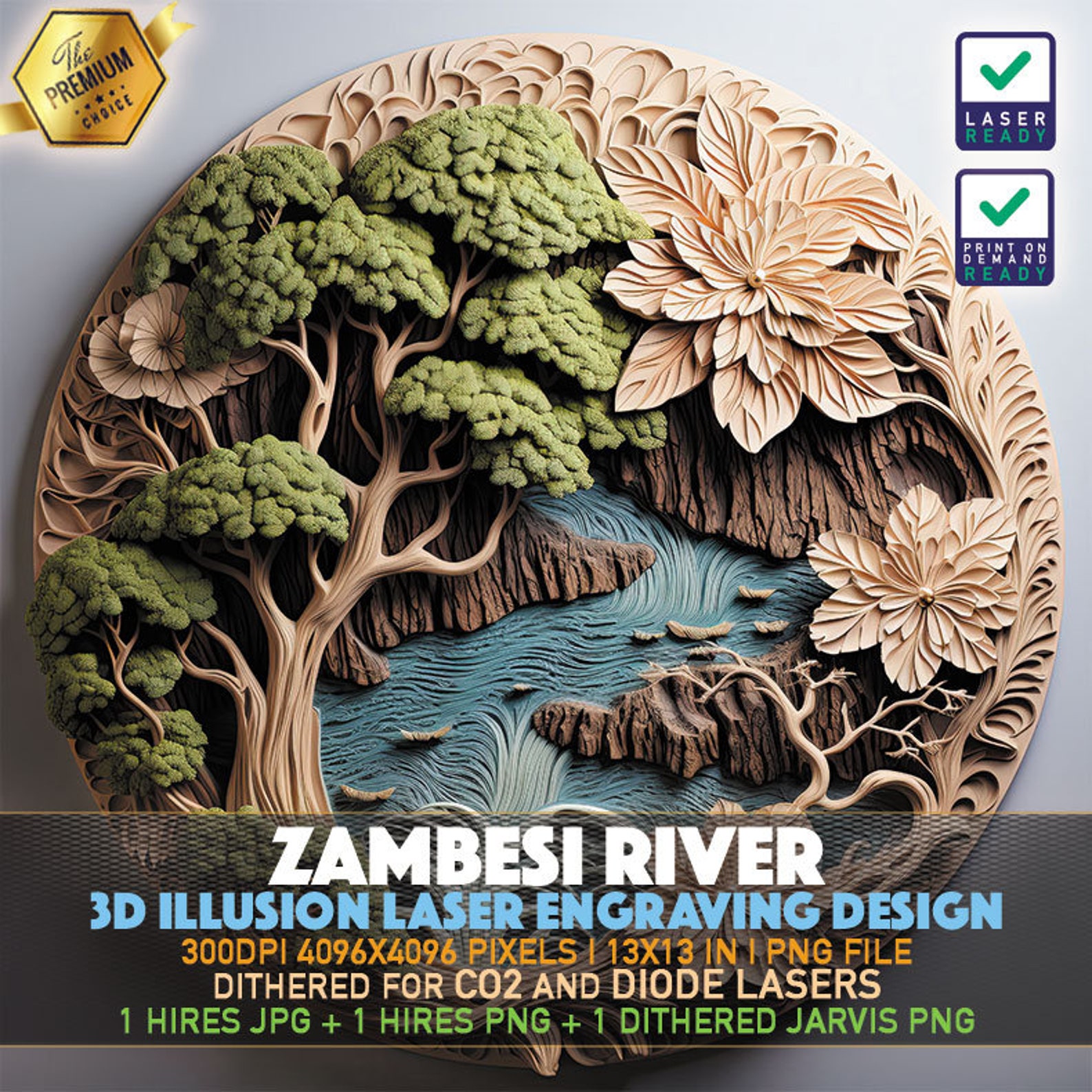 Laser Engraving File | 3D Illusion PNG | Lightburn File | PNG Engraving ...