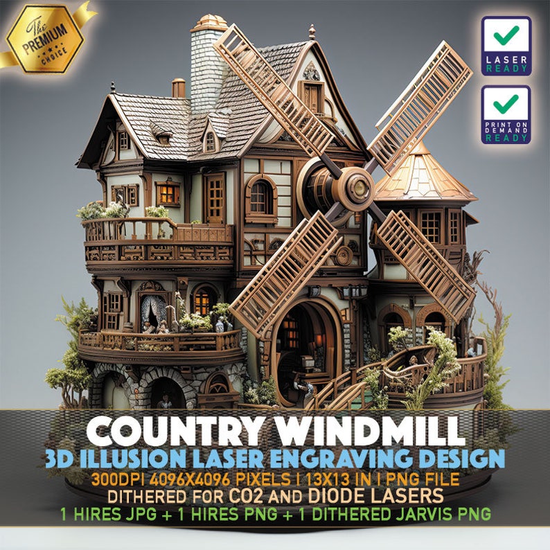 Laser Engraving File 3D Illusion PNG Lightburn File PNG - Etsy