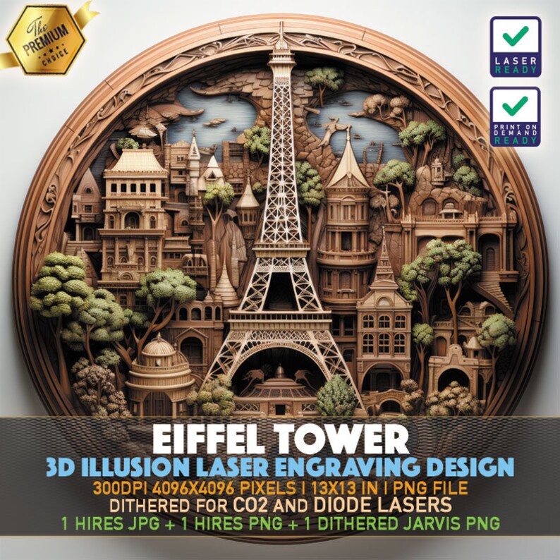 Laser Engraving File | 3D Illusion PNG | Lightburn File | PNG Engraving | Glowforge | Xtool ...