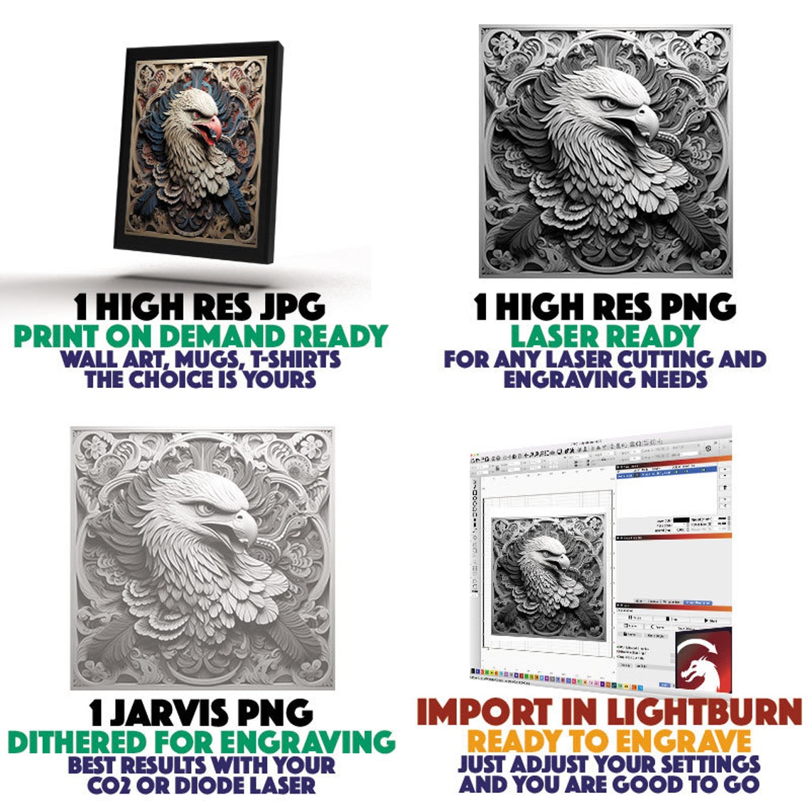 Laser Engraving File 3D Illusion PNG Lightburn File PNG - Etsy