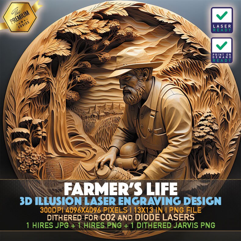 Laser Engraving File 3D Illusion PNG Lightburn File PNG Engraving ...