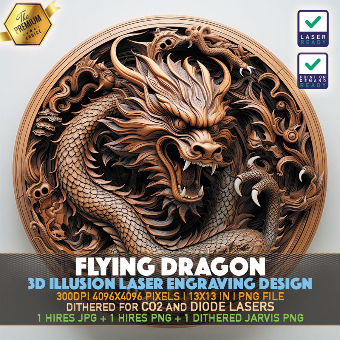 Laser Engraving File 3D Illusion PNG Lightburn File PNG Engraving ...