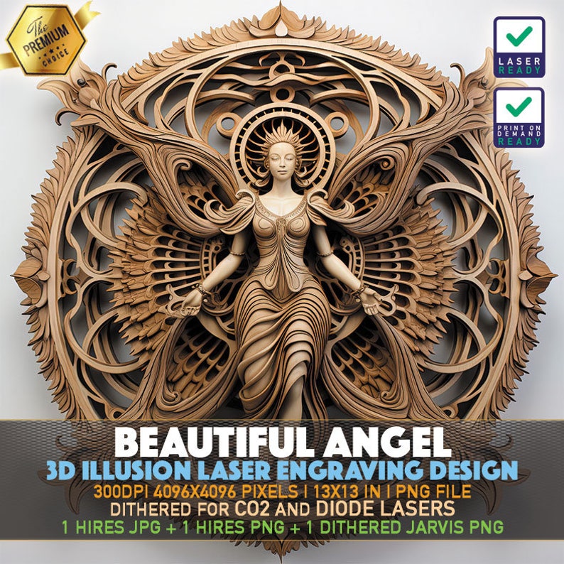 Laser Engraving File 3D Illusion PNG Lightburn File PNG - Etsy