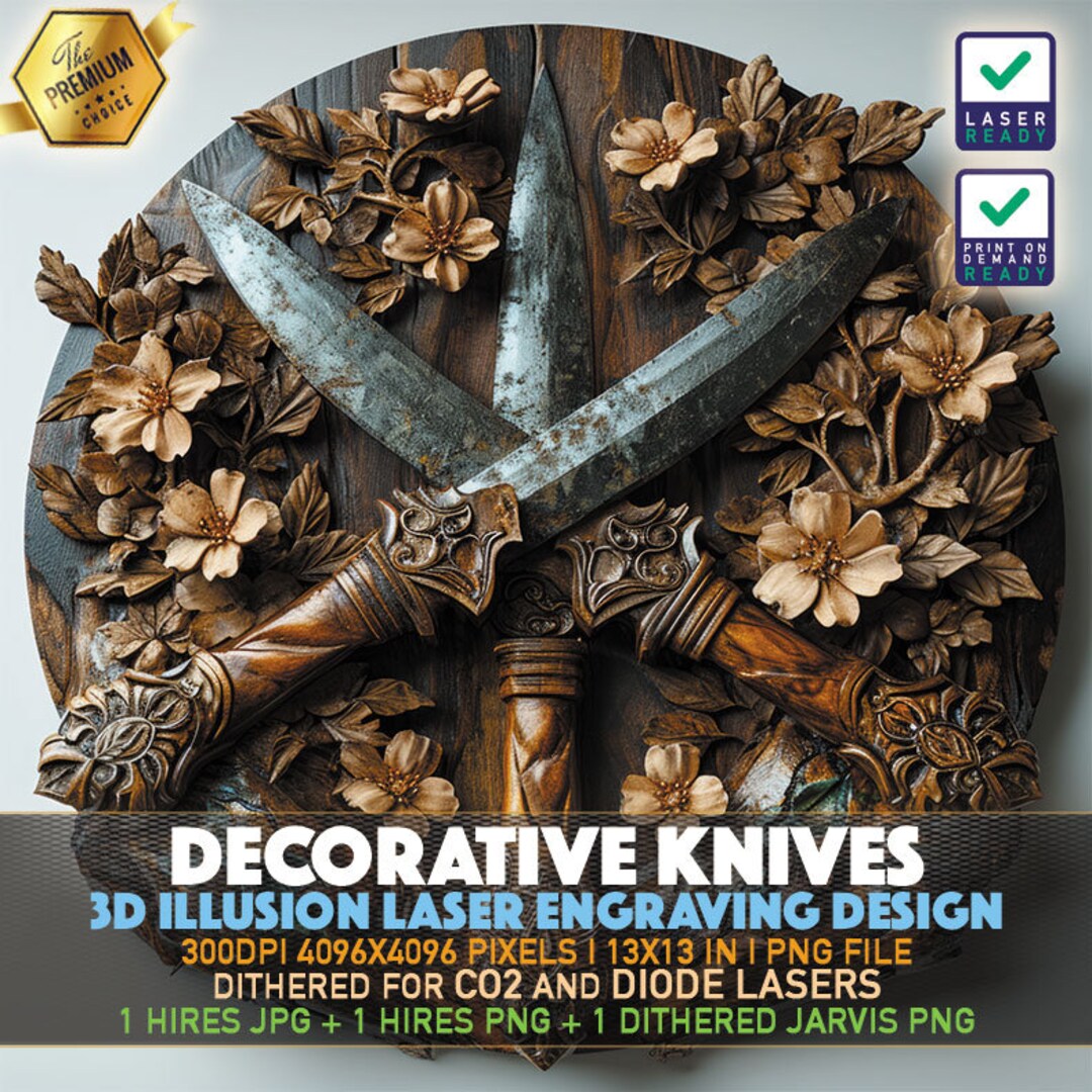 Decorative Knives | Beautiful Knives | Laser Engraving File | 3D ...