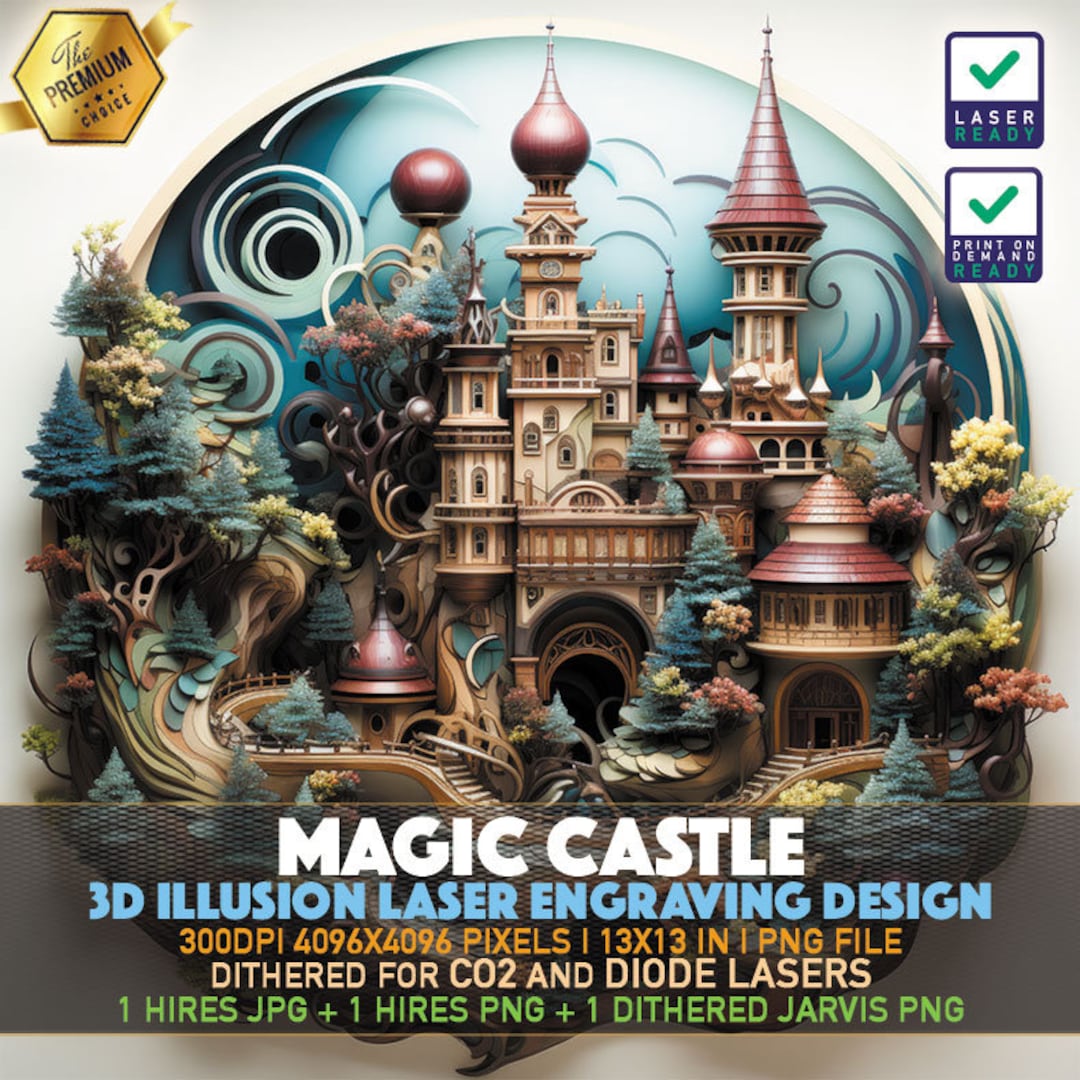 Castle on the Hill | Magic Castle | Laser Engraving File | 3D Illusion ...