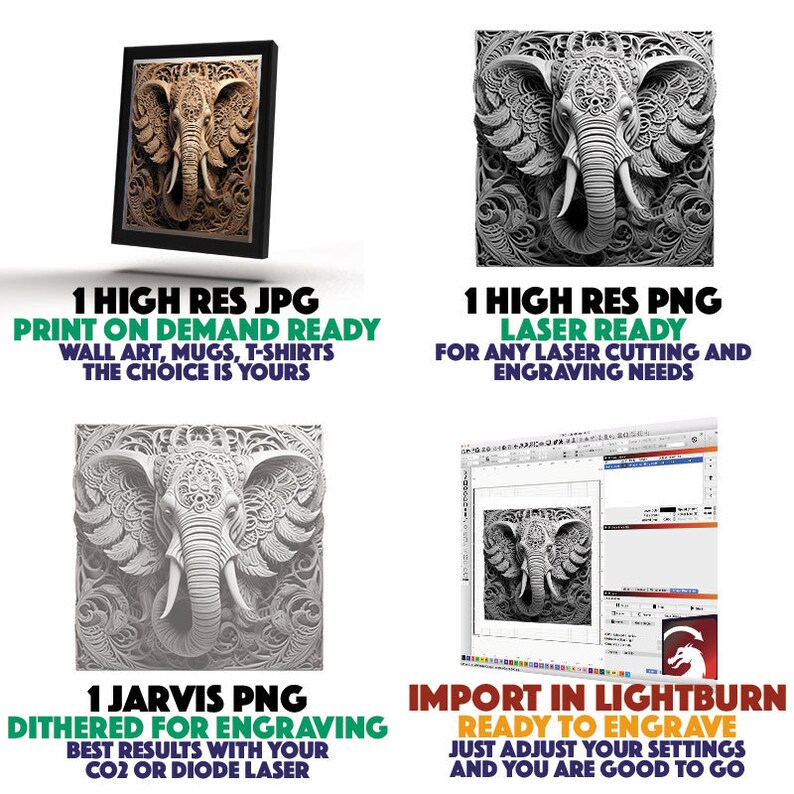 Laser Engraving File 3D Illusion PNG Lightburn File PNG - Etsy