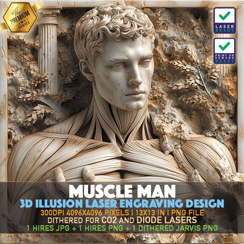 Muscles Anatomy | Exposed Muscles | Laser Engraving File | 3D Illusion ...