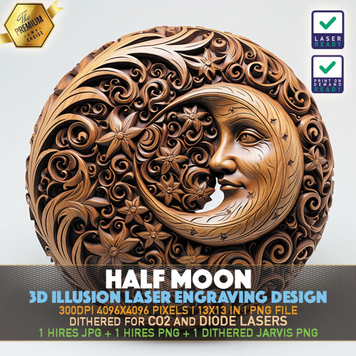 Laser Engraving File 3D Illusion PNG Lightburn File PNG Engraving ...