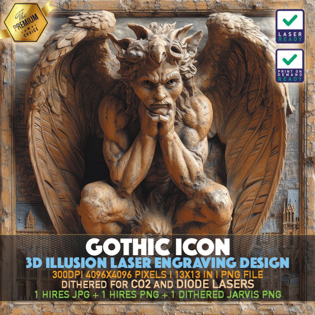 Gothic Icon | Gothic Sculpture | Gothic | Laser Engraving File | 3D ...