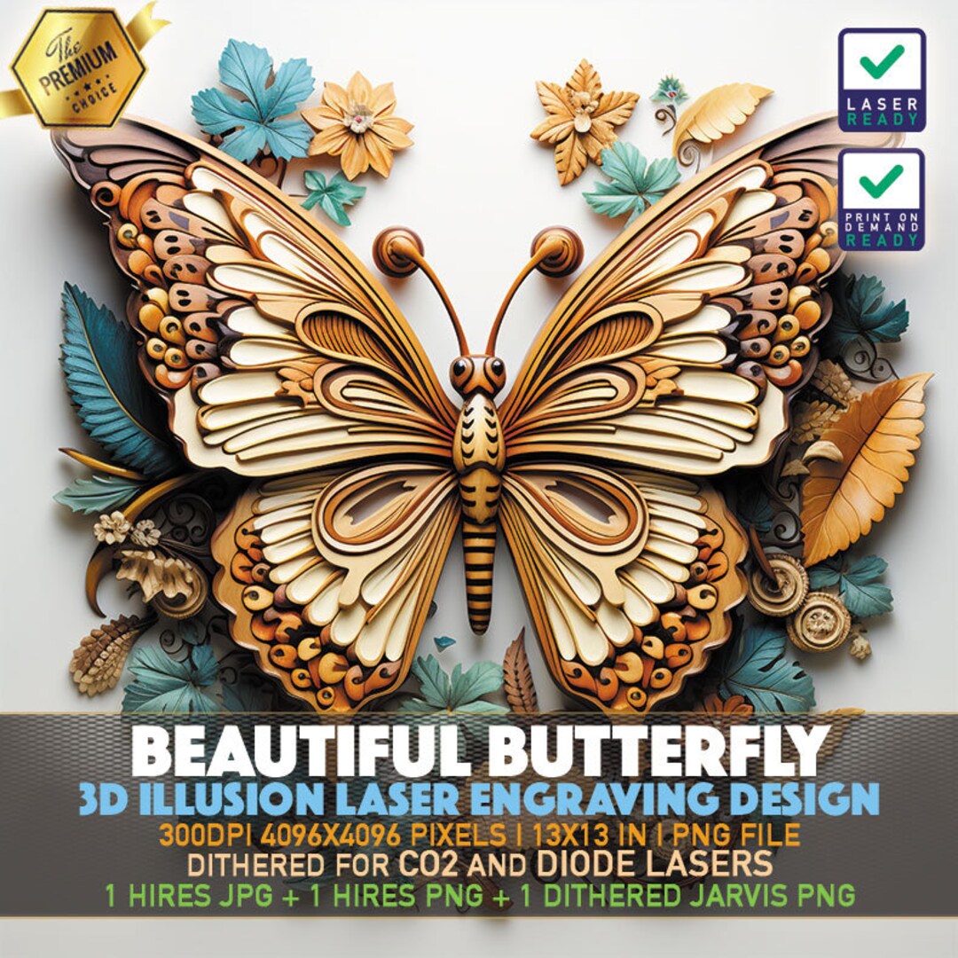 Beautiful Butterfly | Cute Butterfly | Laser Engraving File | 3D ...