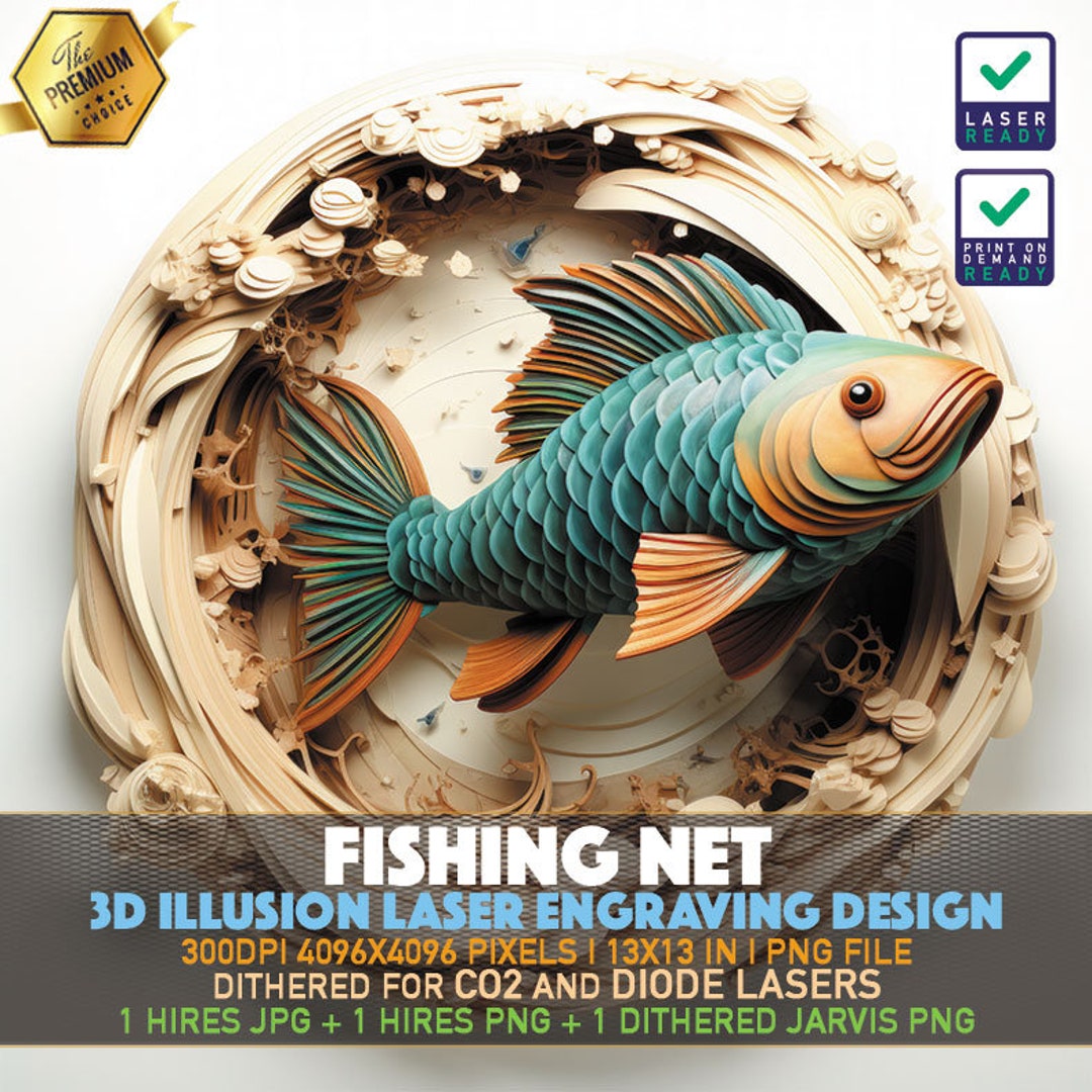 Fishing Net | Fishing Passion | Fish | Laser Engraving File | 3D ...
