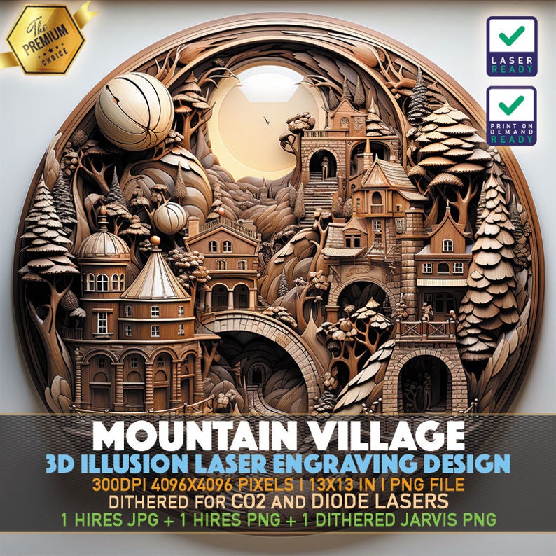 Laser Engraving File | 3D Illusion PNG | Lightburn File | PNG Engraving ...