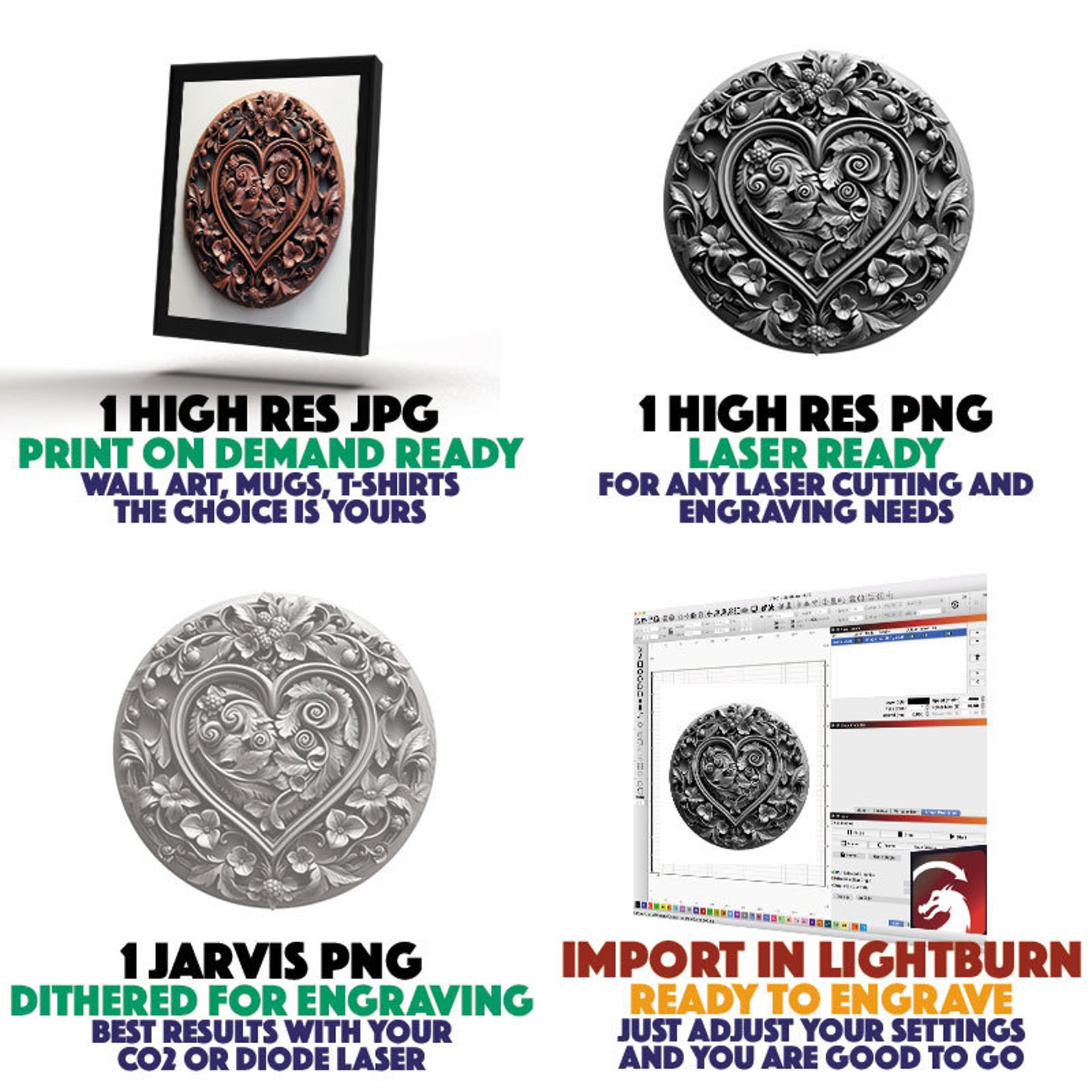 Laser Engraving File 3D Illusion PNG Lightburn File PNG Engraving ...