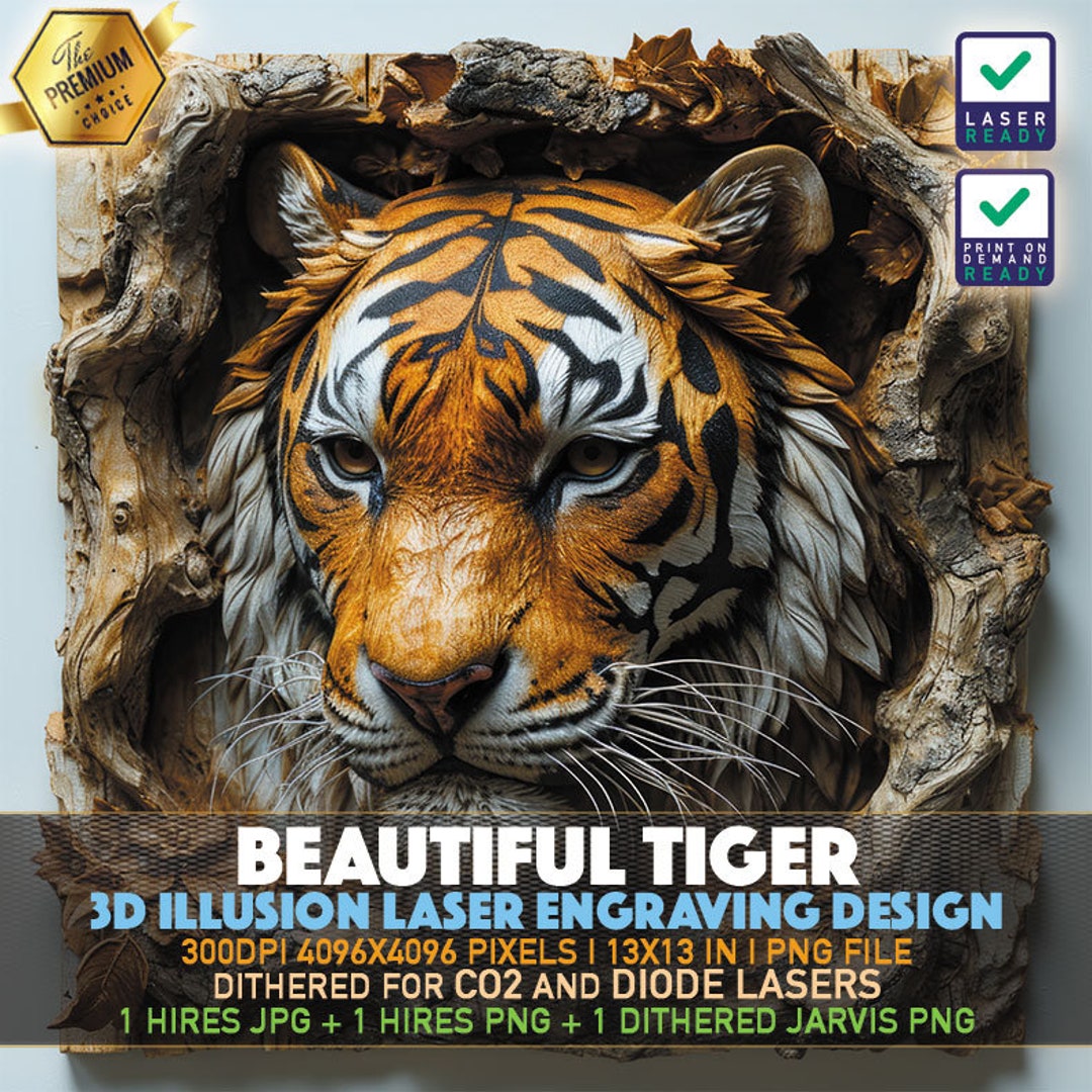 Beautiful Tiger | Wild Tiger | Tiger | Laser Engraving File | 3D ...