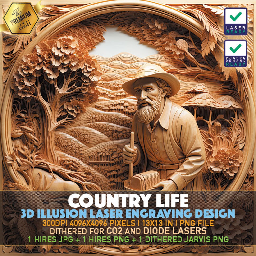 Laser Engraving File | 3D Illusion PNG | Lightburn File | PNG Engraving ...