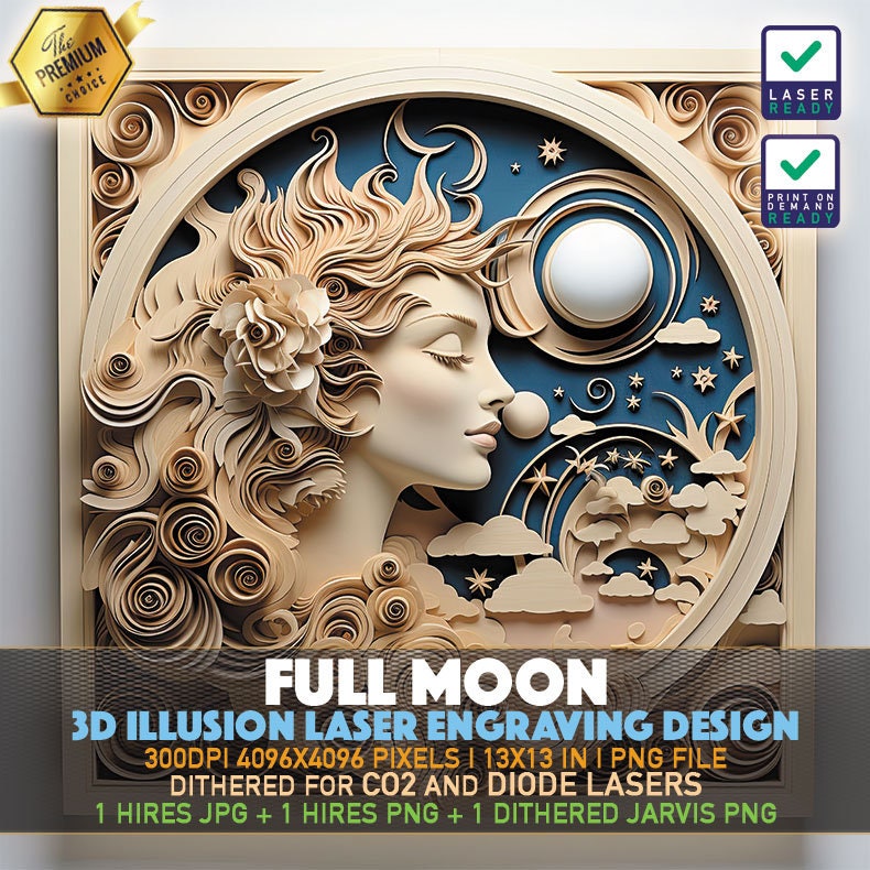 Laser Engraving File 3D Illusion PNG Lightburn File PNG Engraving ...