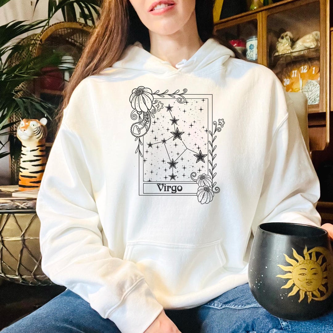 Virgo Constellation Hoodie, Zodiac Astrology Jumper, Horoscope Birthday ...