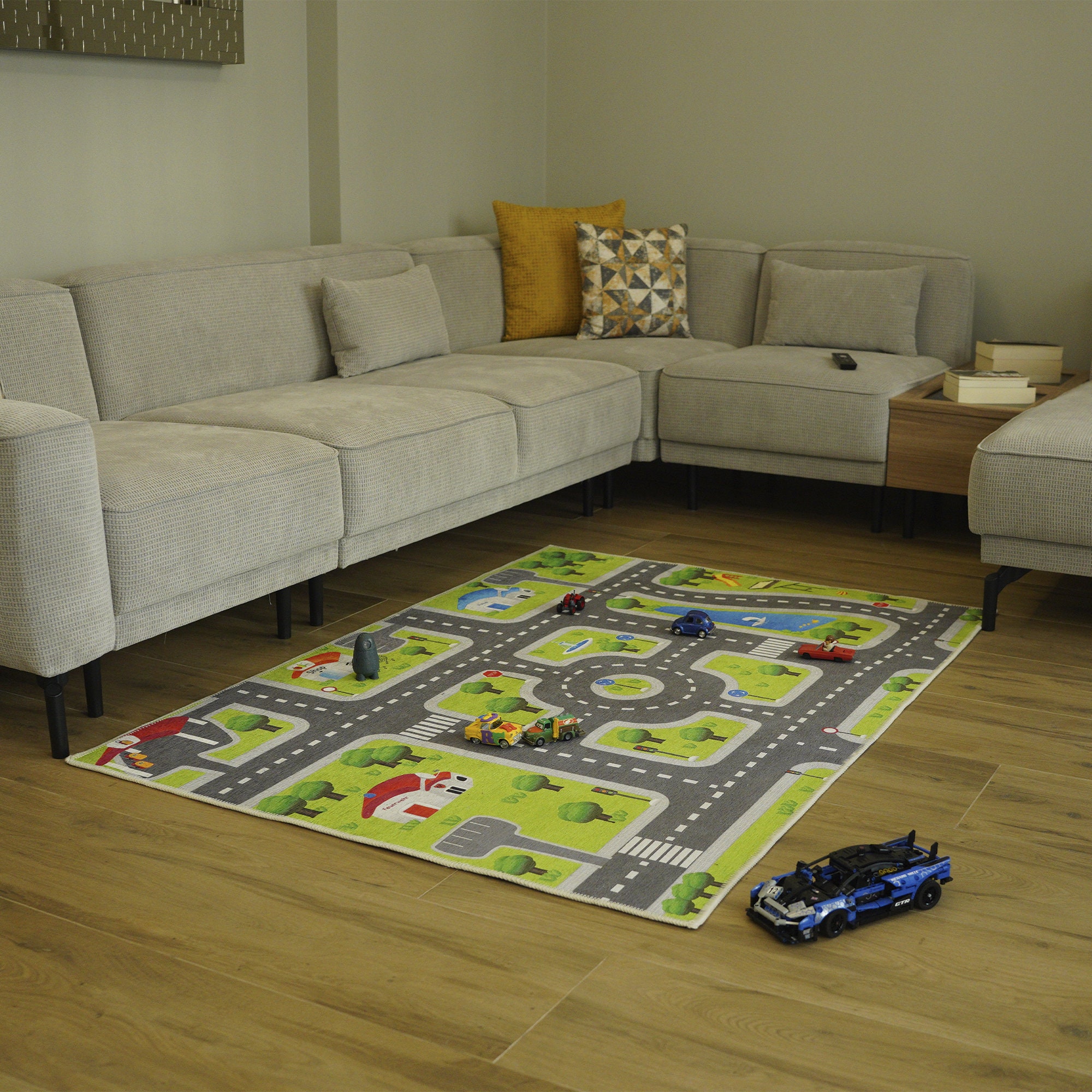 Children Play Mat Rug, Road Pattern for Fun Learning, Kids City Map ...