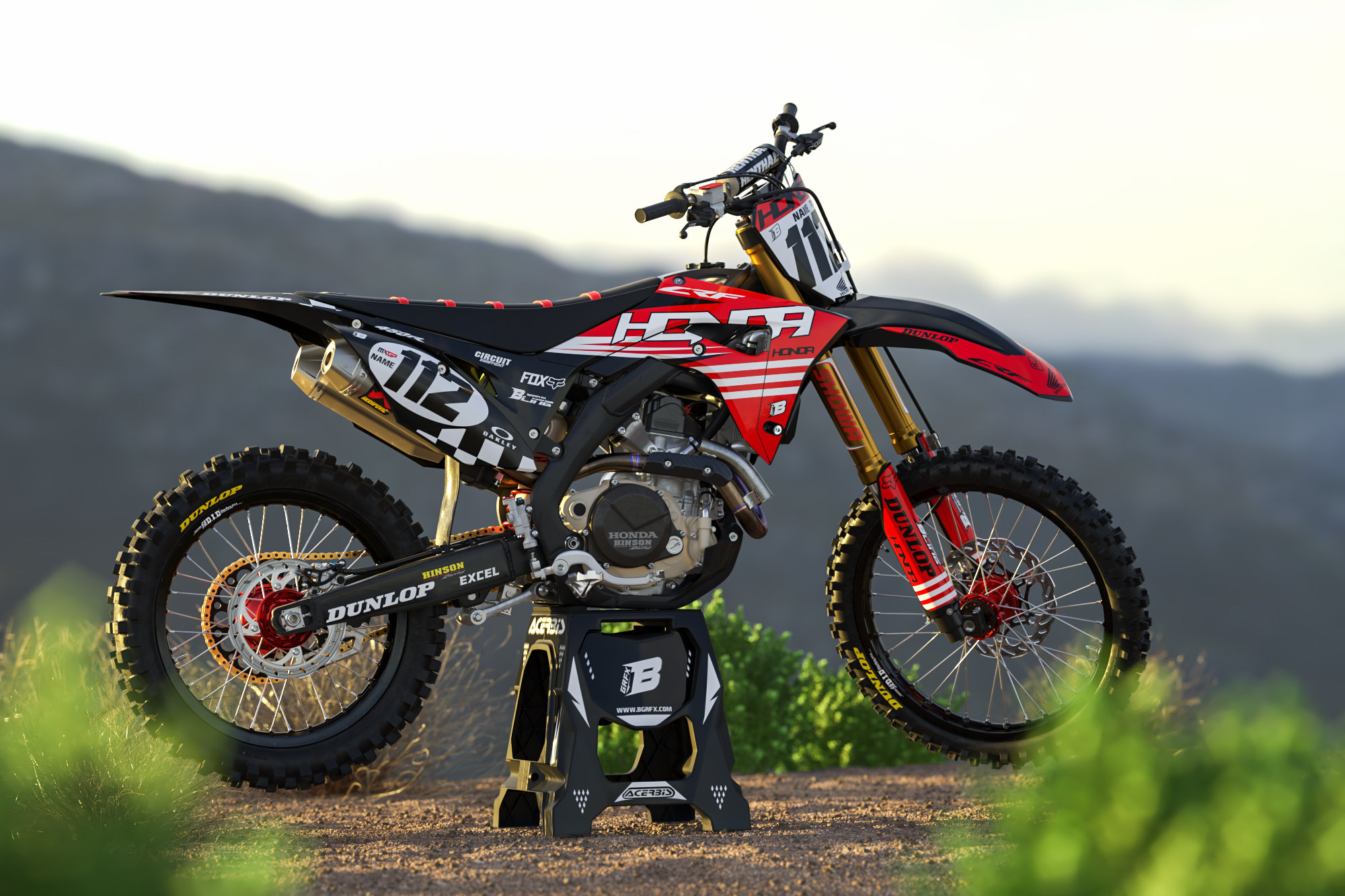 Honda Crf 250-450 2017-2021 Full Graphics Kit With Riders Id. - Etsy