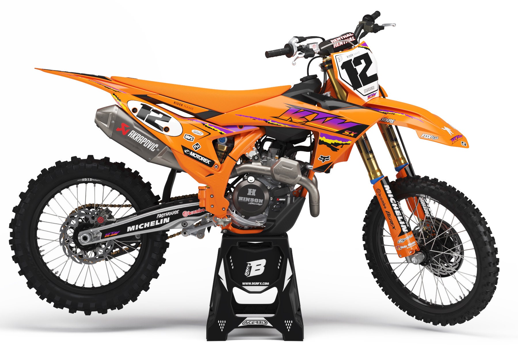 KTM SX-SXF 125-250-350-450 2023-2024 Full Graphics Kit With Riders Id ...