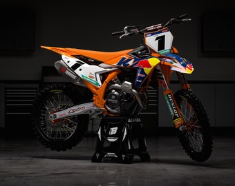 KTM SX-SXF 125-250-350-450 2019-2022 Full Graphics Kit With Riders Id ...