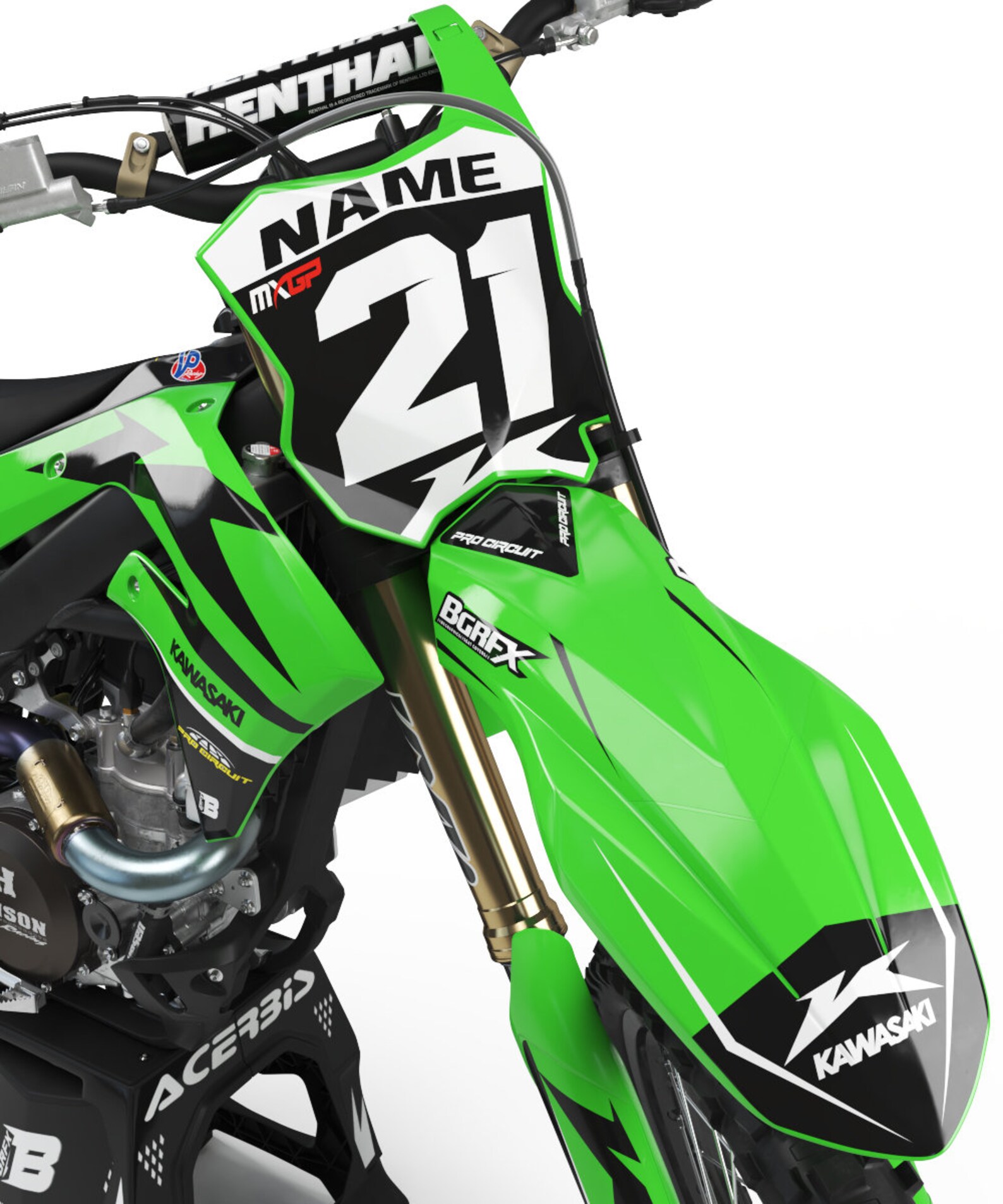 KAWASAKI KXF 250-450 2019-2023 Full Graphics Kit With Riders Id. - Etsy
