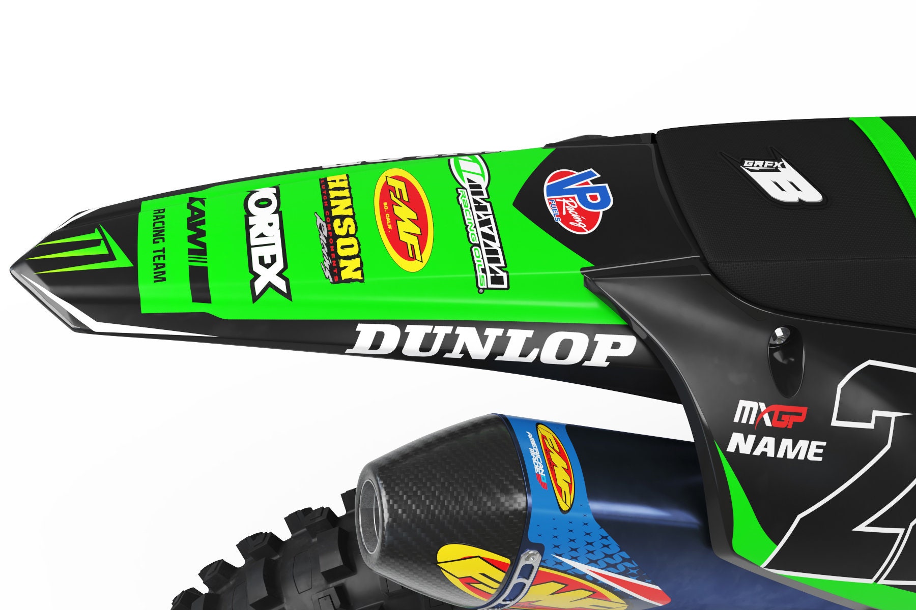KAWASAKI KXF 250-450 2019-2023 Full Graphics Kit With Riders Id. - Etsy