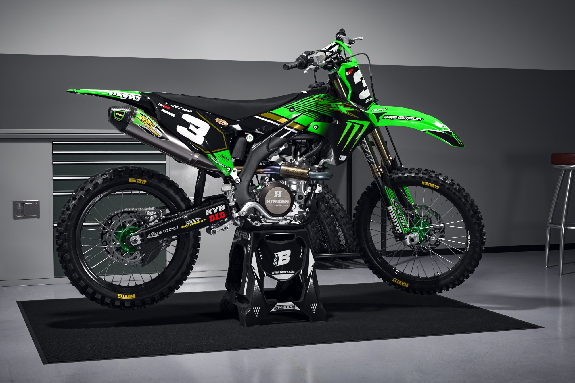 KAWASAKI KXF 250-450 2019-2023 Full Graphics Kit With Riders Id. - Etsy