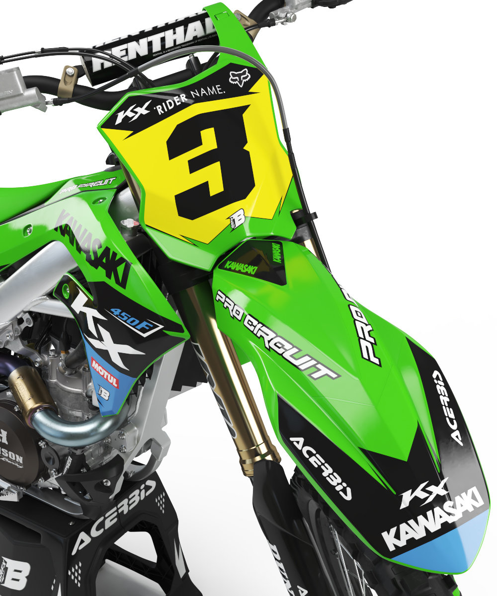 KAWASAKI KXF 250-450 2019-2023 Full Graphics Kit With Riders Id. - Etsy