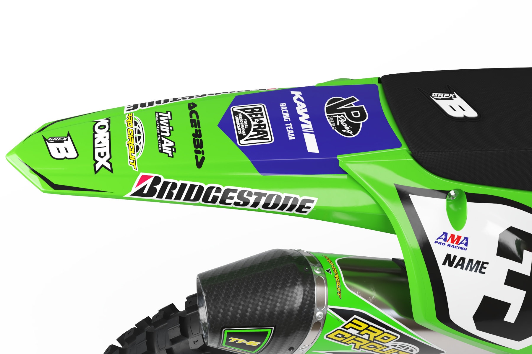 KAWASAKI KXF 250-450 2019-2023 Retro Full Graphics Kit With Riders Id ...